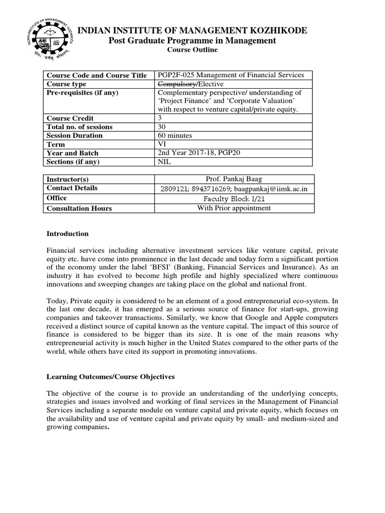 Management of Financial Services | PDF