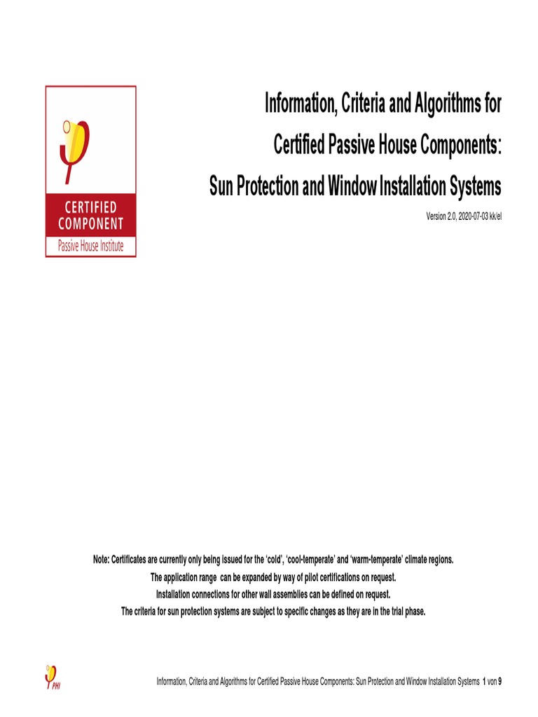 PHI CRITERIA - Window Installation System - 1 0 - El | PDF | Building ...