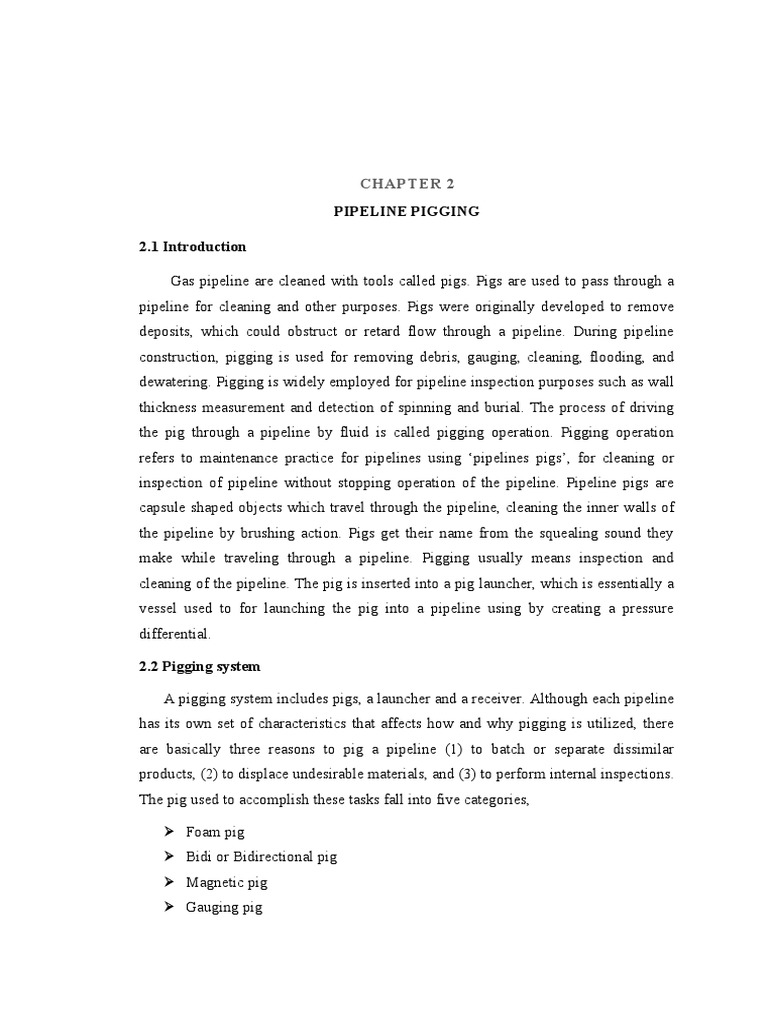 Pipeline Pigging | PDF