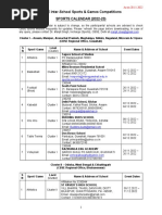 CBSE Sports Calendar (2025-26) | PDF