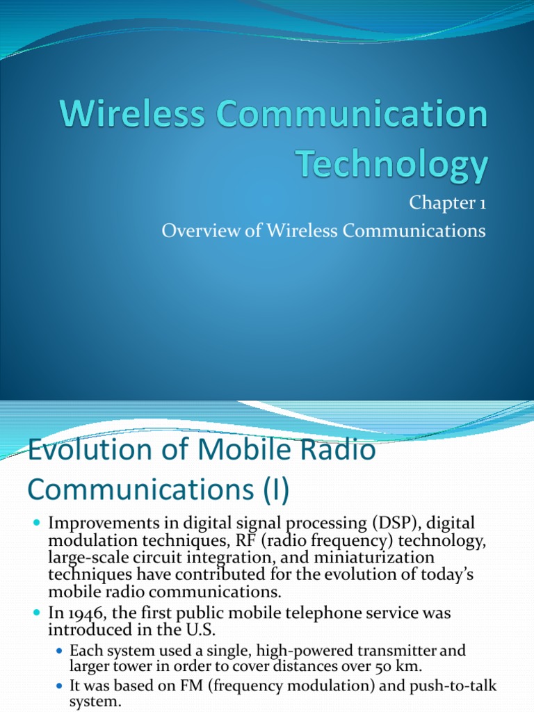 Chapter 1 Overview of Wireless Communication Systems | PDF