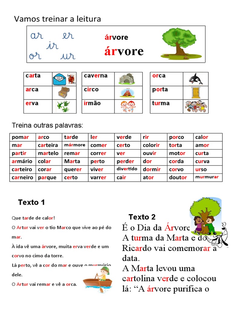 Vamos Treinar A Leitura Ar, Er, Ir, Or, Ur | PDF | Casa e Jardim
