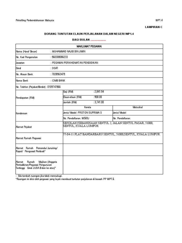 Borang TNT Baru 2022 | PDF