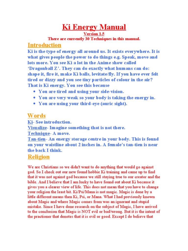 Ki Energy | PDF | Hand | Anger