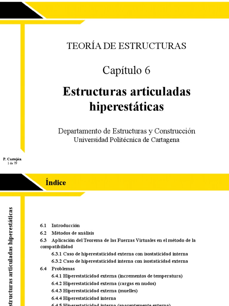 Capítulo 6 TE - Estructuras Articuladas Hiperestáticas | PDF