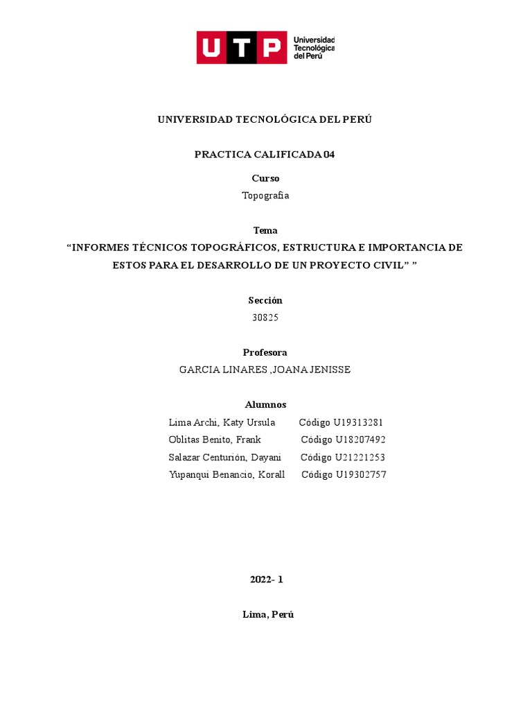 PC4-Topografia G10 | PDF | Presupuesto | Topografía