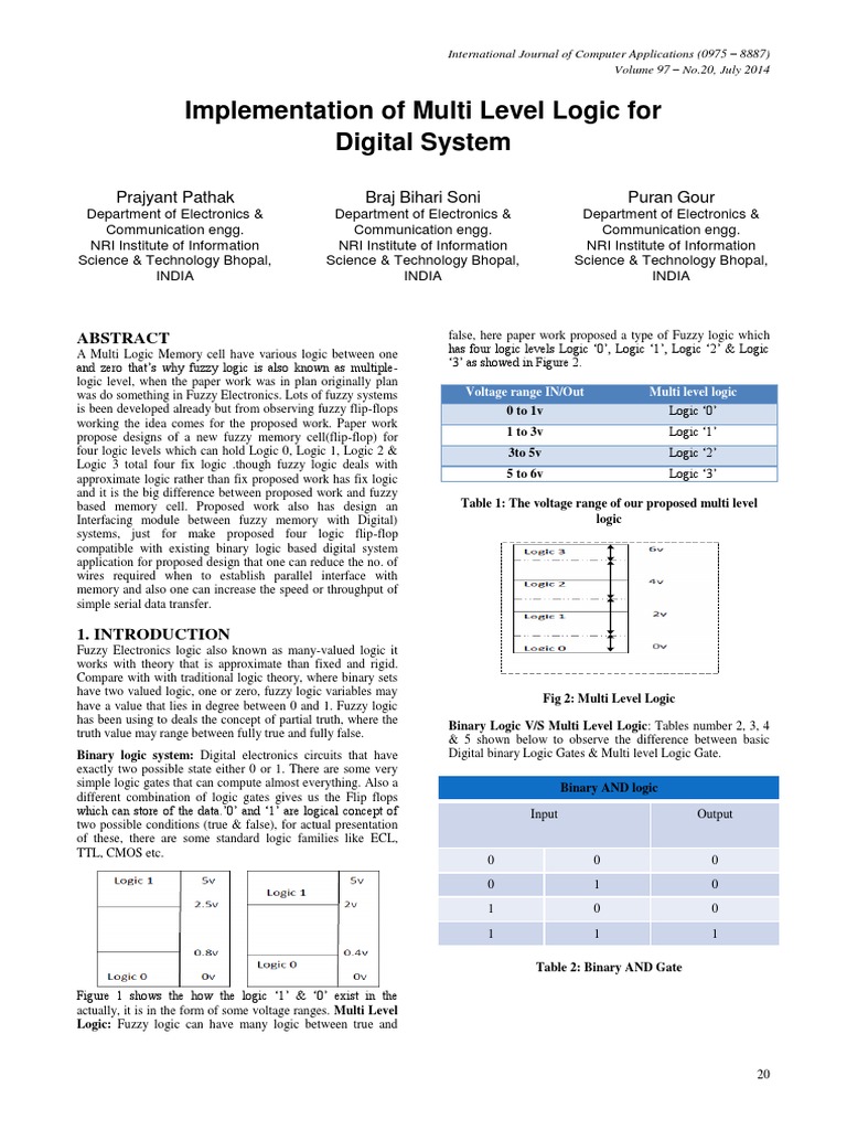 Implementation of Multi Level Logic For Digital System | PDF