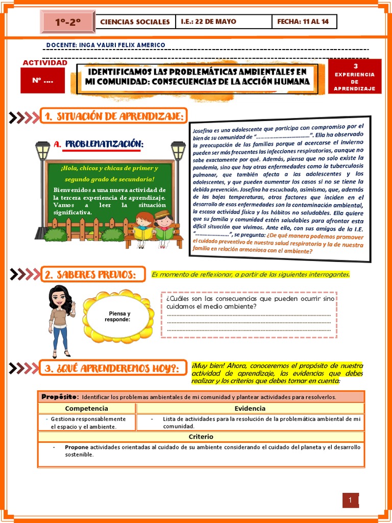 1º-2º ACT. Extra Semana 1-EXP.3-CIENCIAS SOCIALES | PDF | Deforestación | Suelo