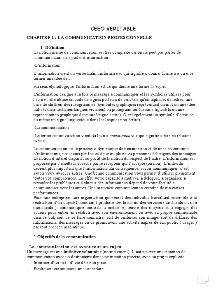 Communication Ecrite | PDF