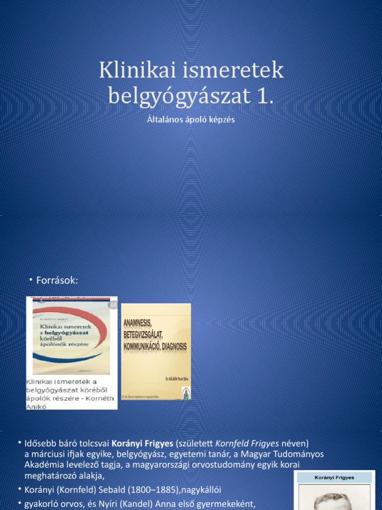 Klinikai ismeretek belgyógyászat 1 | PDF