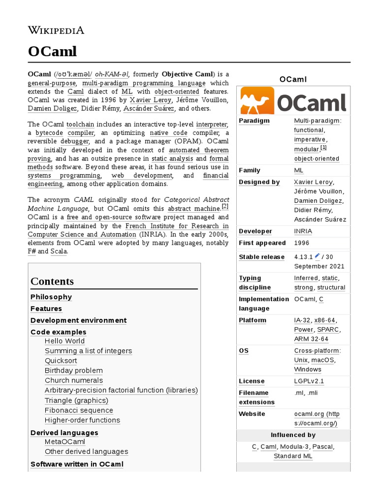 OCaml | PDF | Programming Paradigms | Computer Programming OCaml | PDF | Programming Paradigms | Computer Programming