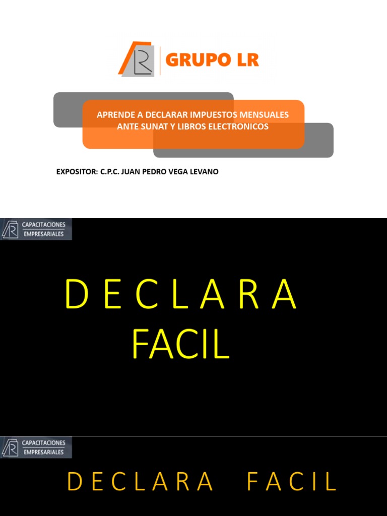 Aprende A Declarar Impuestos Mensuales Ante Sunat Y Libros Electronicos | PDF | Impuestos ...