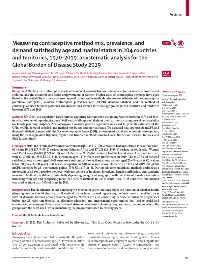 Articles: Background | PDF | Family Planning | Birth Control