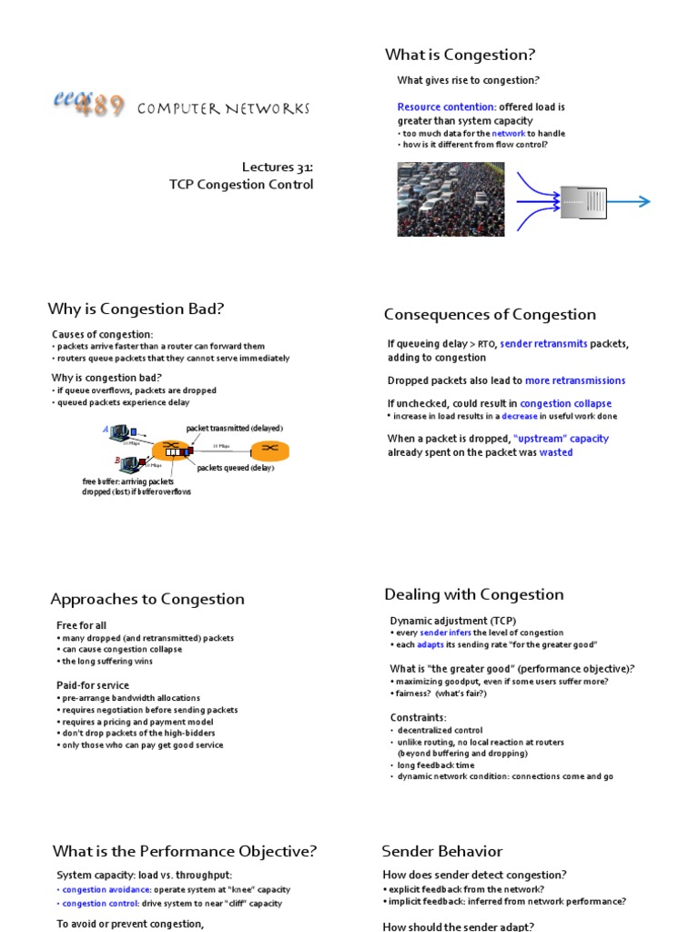 31 TCP Congestion | PDF | Network Congestion | Transmission Control Protocol