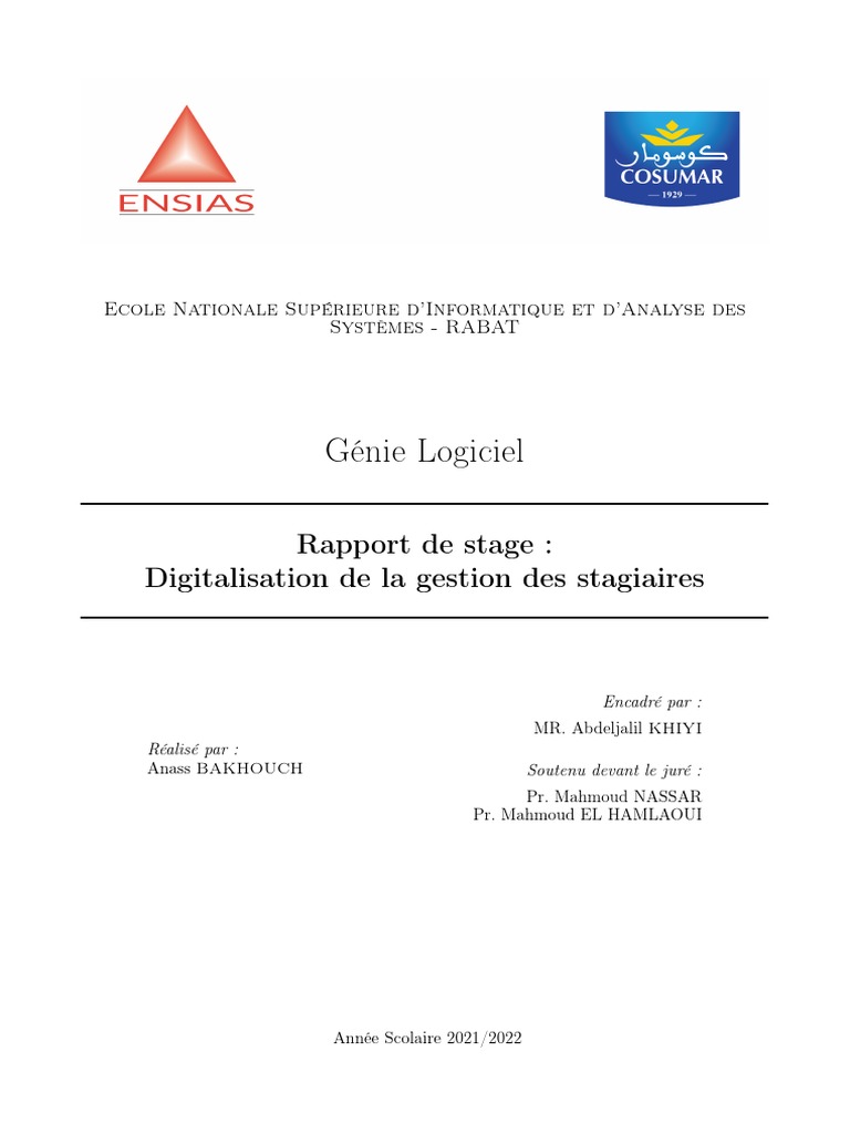 Rapport de Stage | PDF