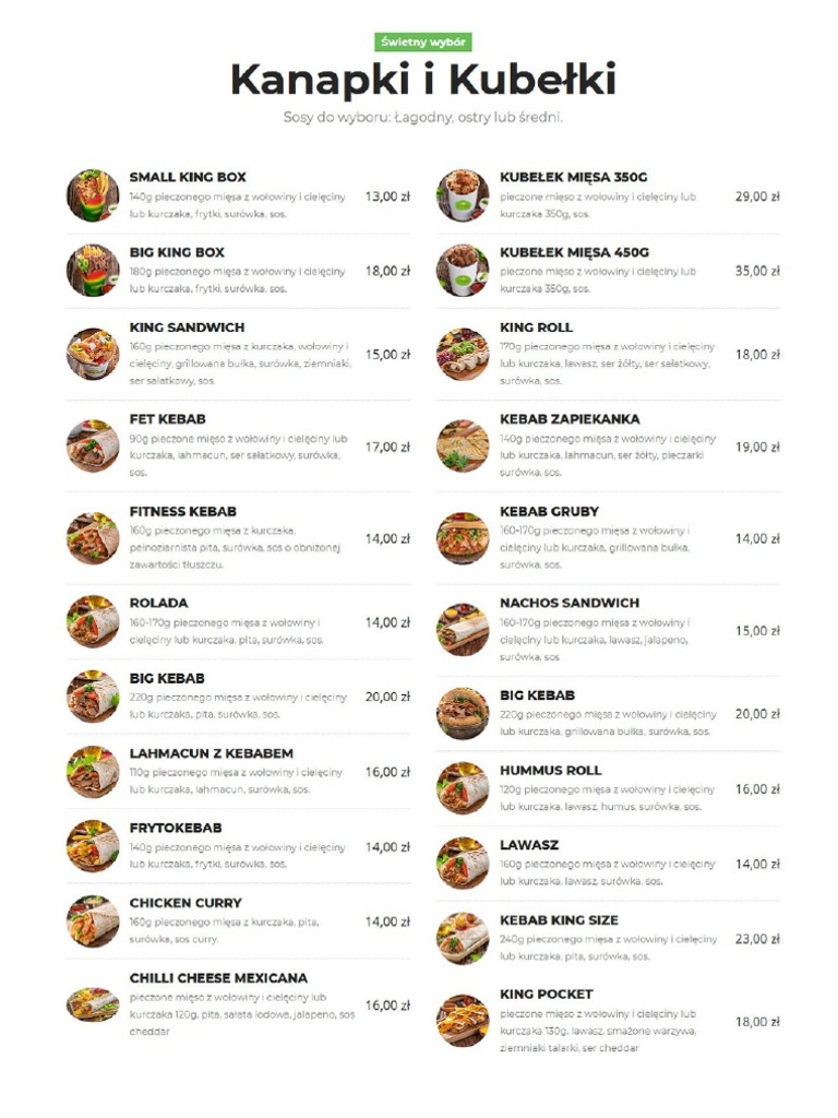 Kebab King Menu | PDF