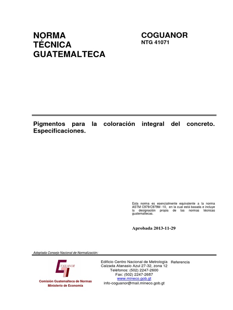 Norma NTG 41071 Astm c979-c979m-10 | PDF | Hormigón | Cemento