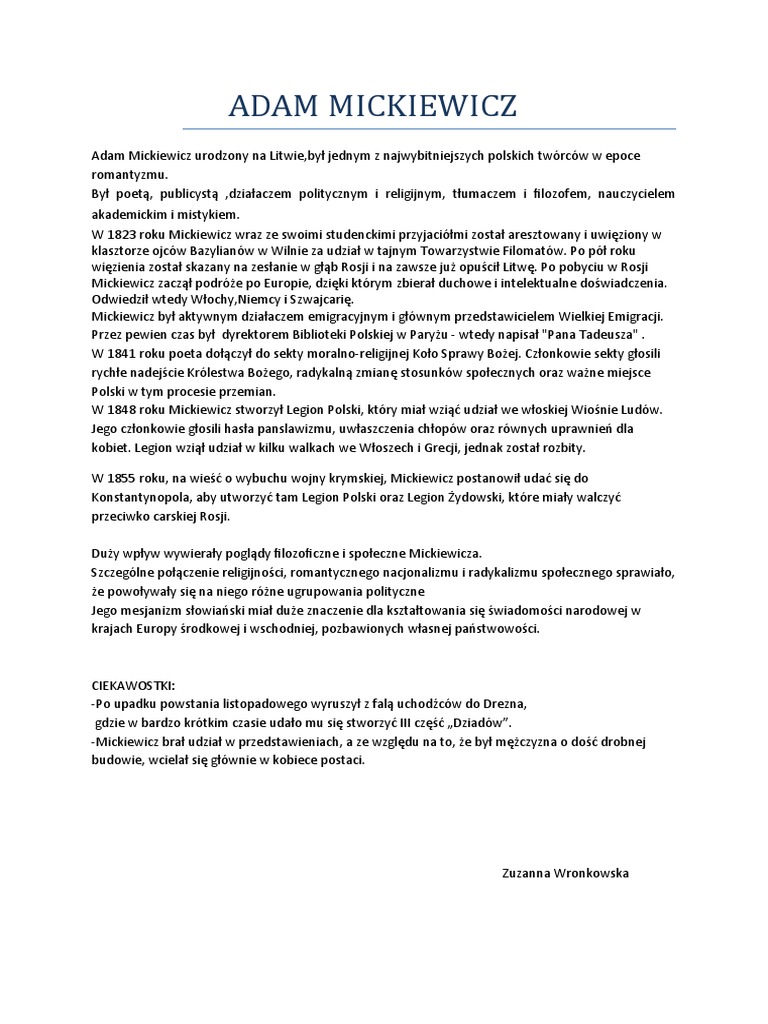 Adam Mickiewicz | PDF Adam Mickiewicz | PDF