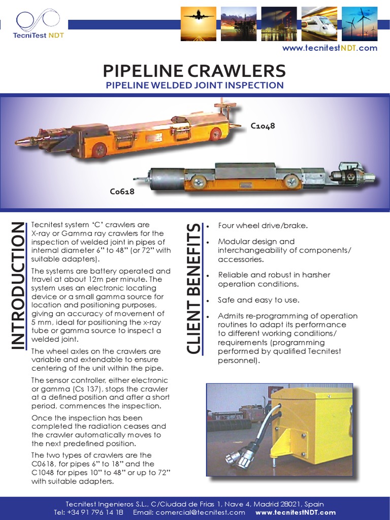 Tecnitest Pipeline Crawler Datasheet Secure | PDF