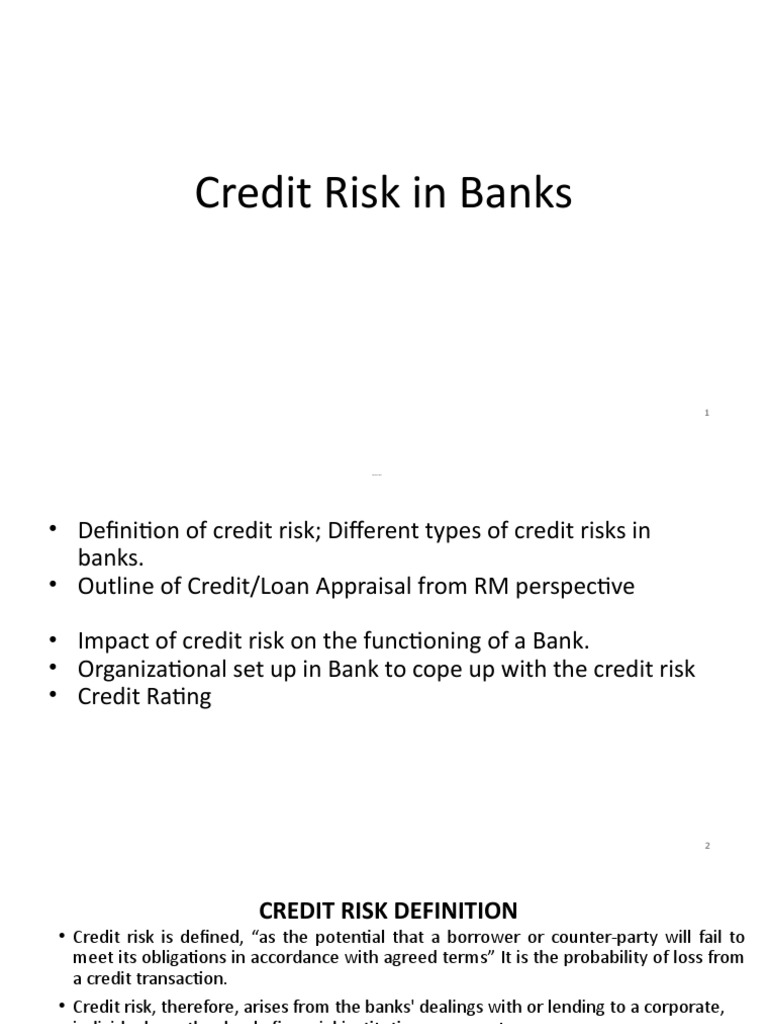 Understanding Credit Risk in Banking | PDF | Credit Risk | Loans
