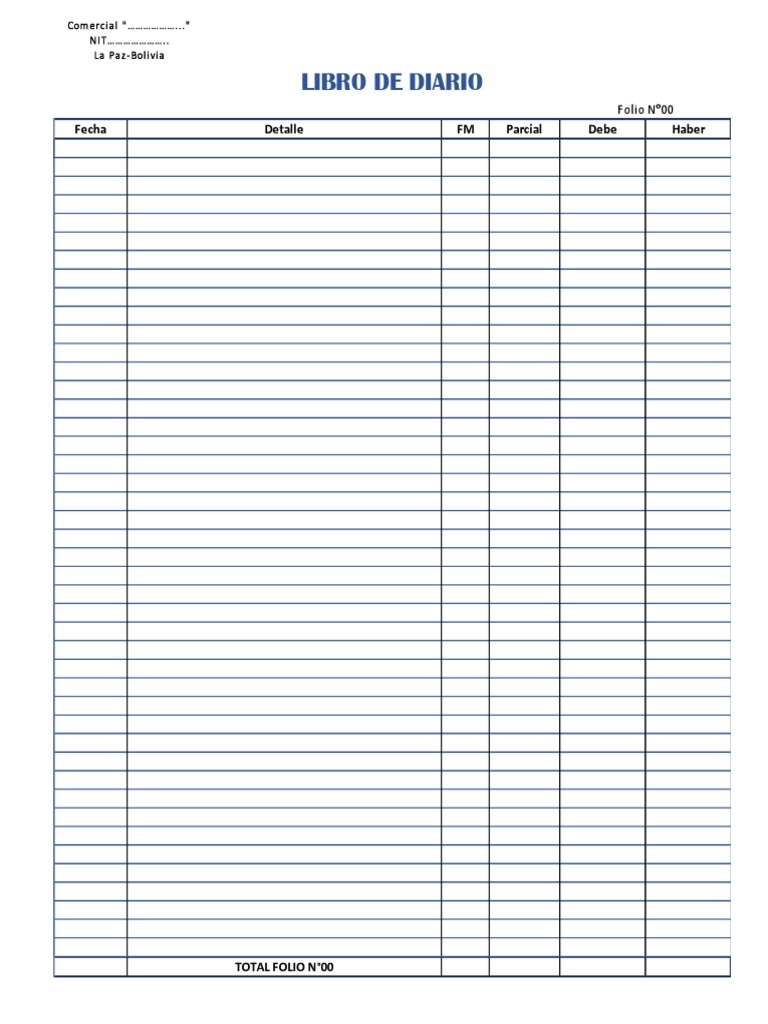 Plantilla Libro Diario | PDF