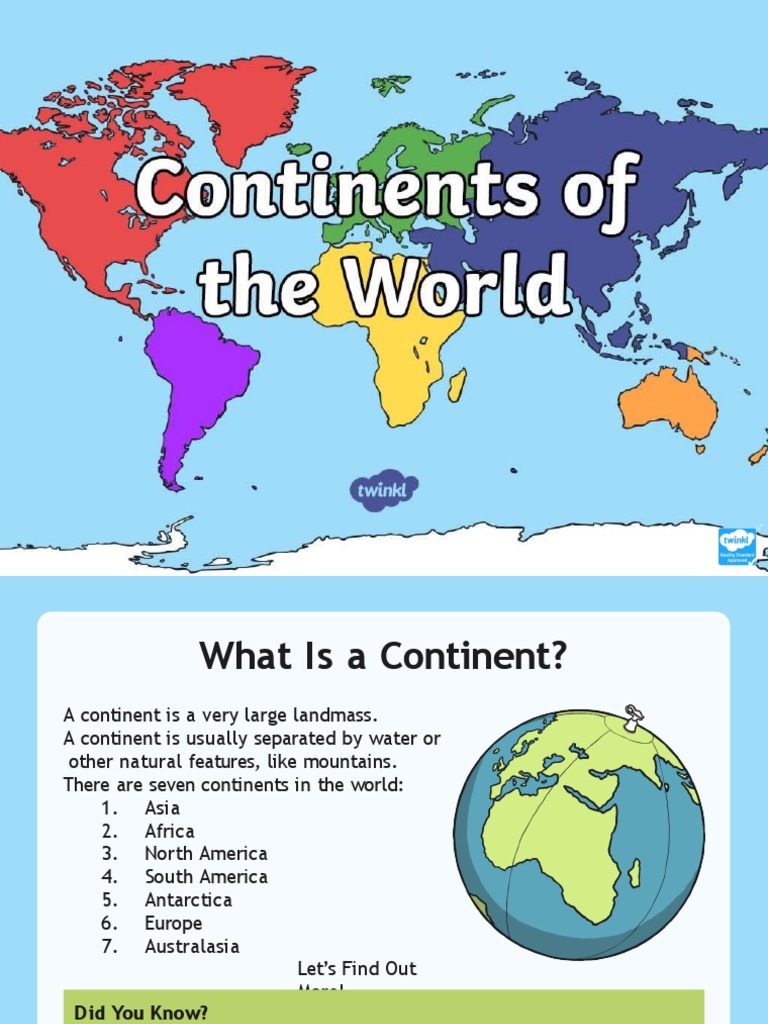Continents and Oceans of The World PowerPoint | PDF | Continent | Oceans