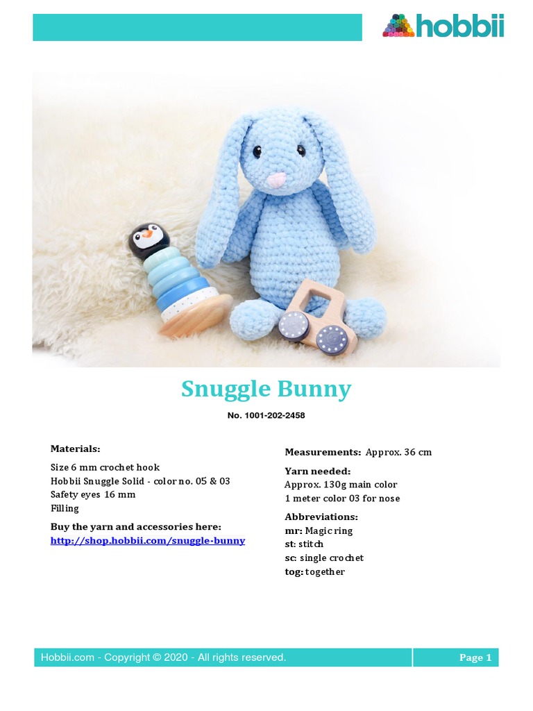 Snuggle Bunny Crochet | PDF | Crochet | Artistic Techniques