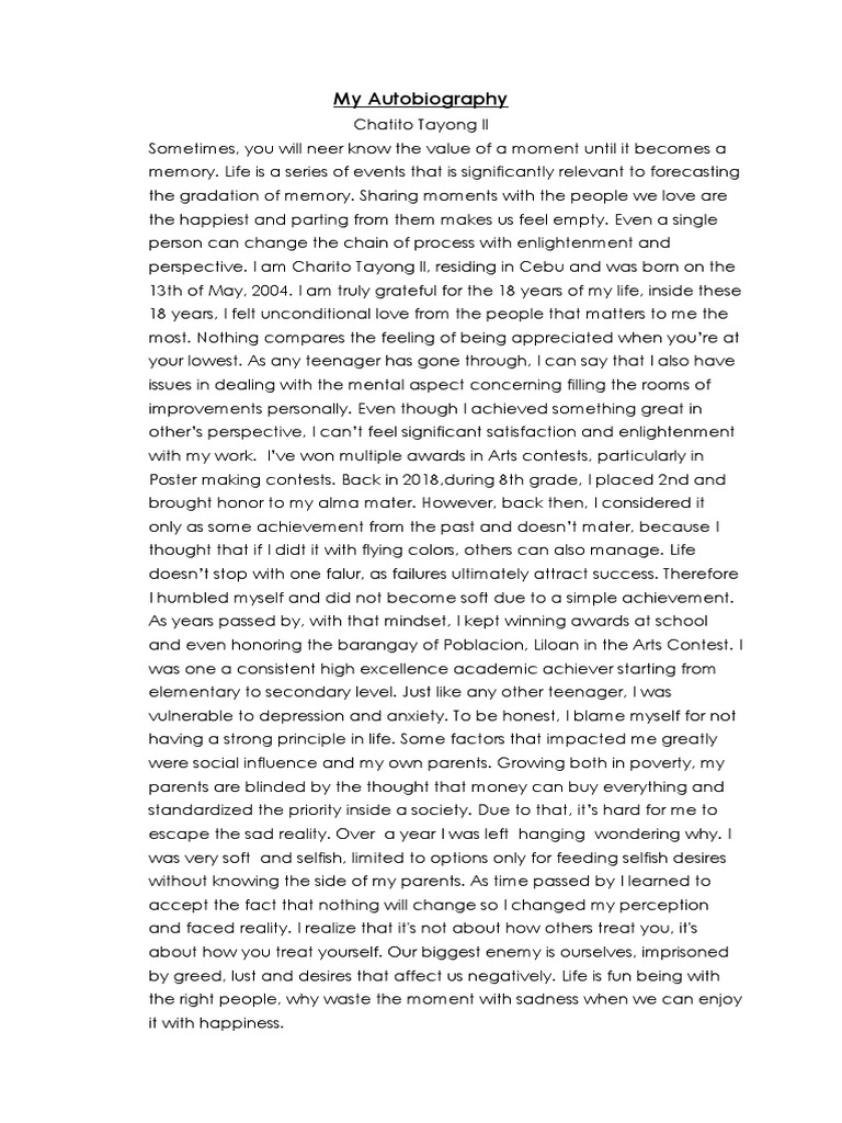 Charito Tayong - My Autobiography | PDF