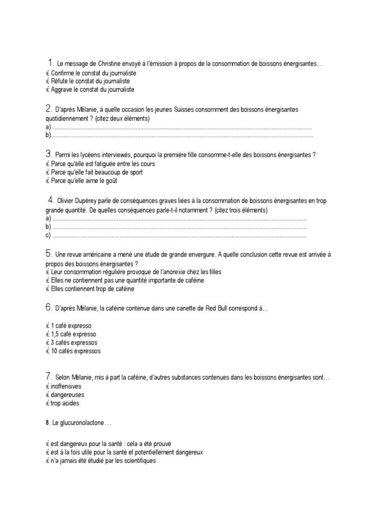 Boissons Energisantes | PDF