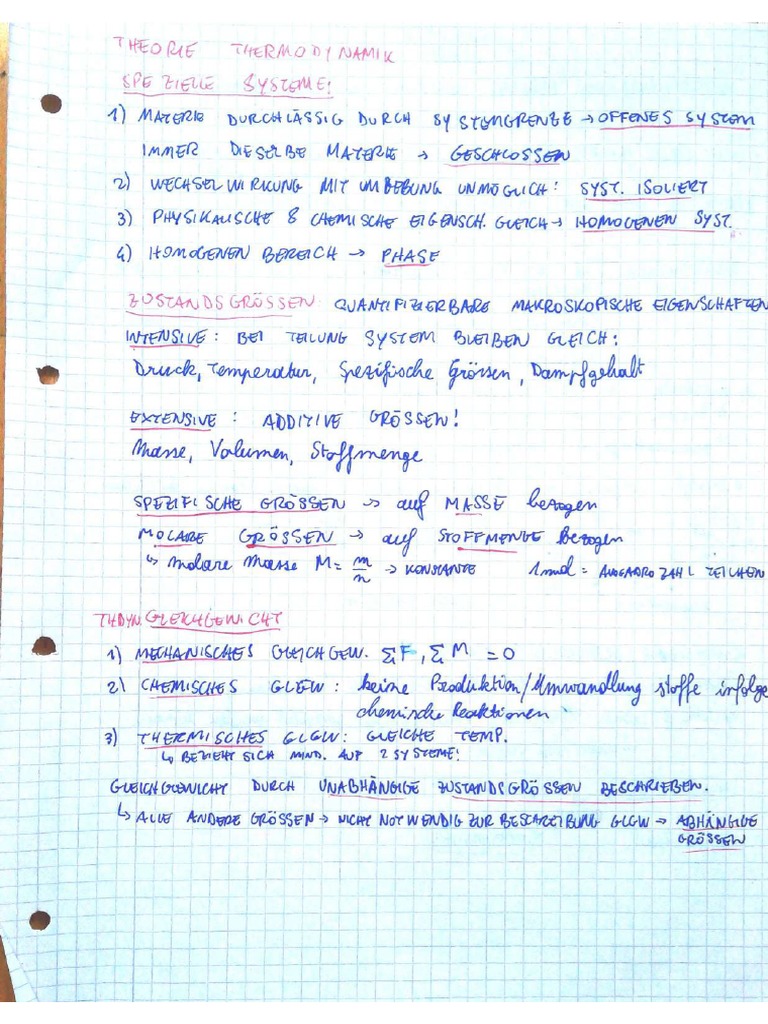 2020-Zusammenfassung Theorie-Grundlagen Der Thermodynamik PDF | PDF