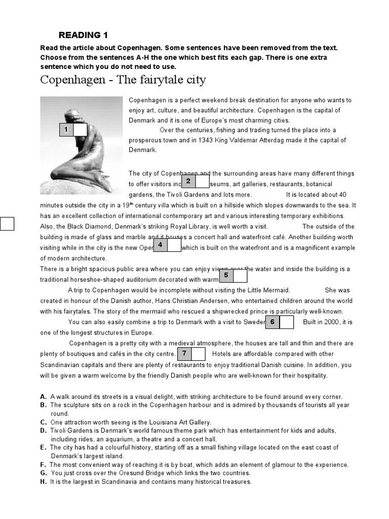 Reading Tasks 11 Form | PDF | Copenhagen | Denmark