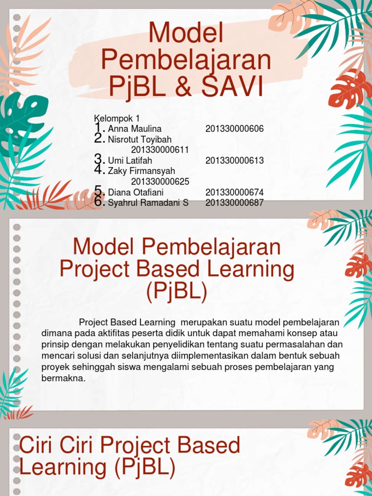 Model Pembelajaran PjBL dan SAVI | PDF