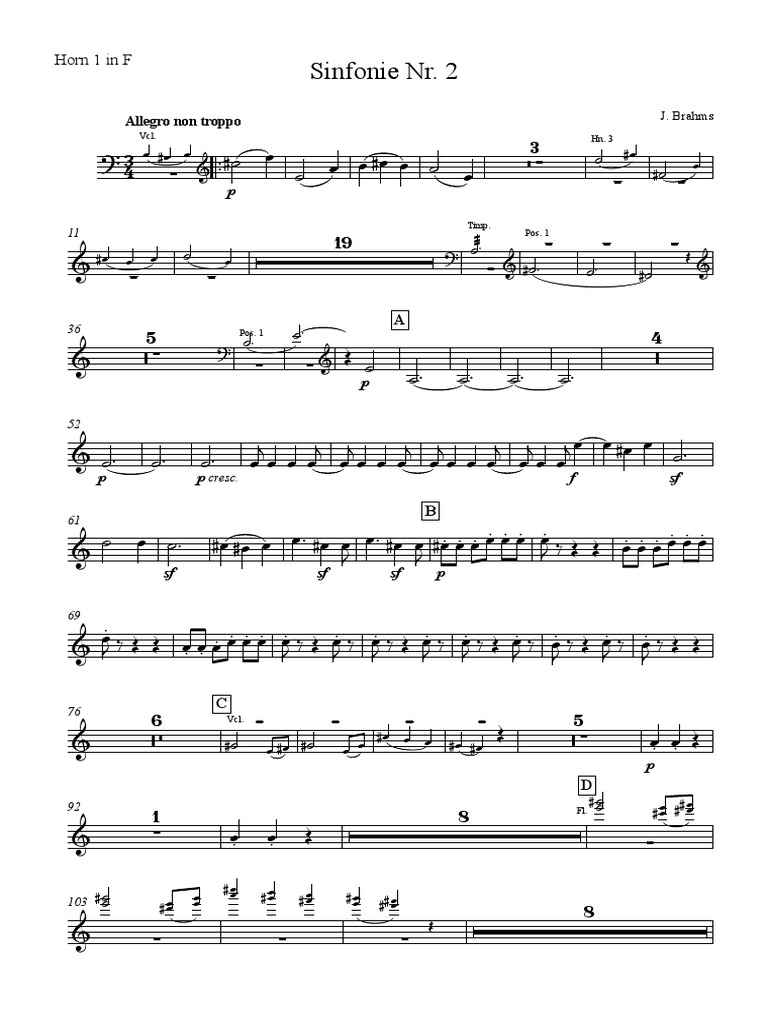 IMSLP36356-PMLP01697-Brahms 2 Horn 1 F | PDF | Musical Forms | Elements Of Music
