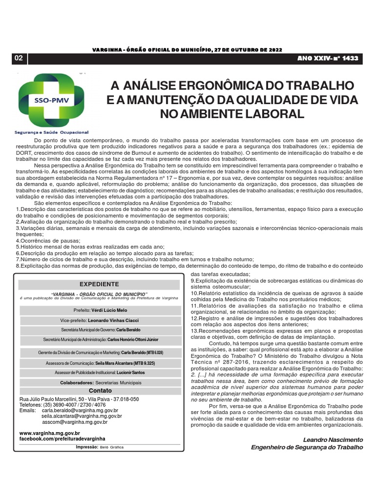 Sesmt - A Analise Ergonomica Do Trabalho e A Manutencao Da Q 31120613 | PDF Sesmt - A Analise Ergonomica Do Trabalho e A Manutencao Da Q 31120613 | PDF