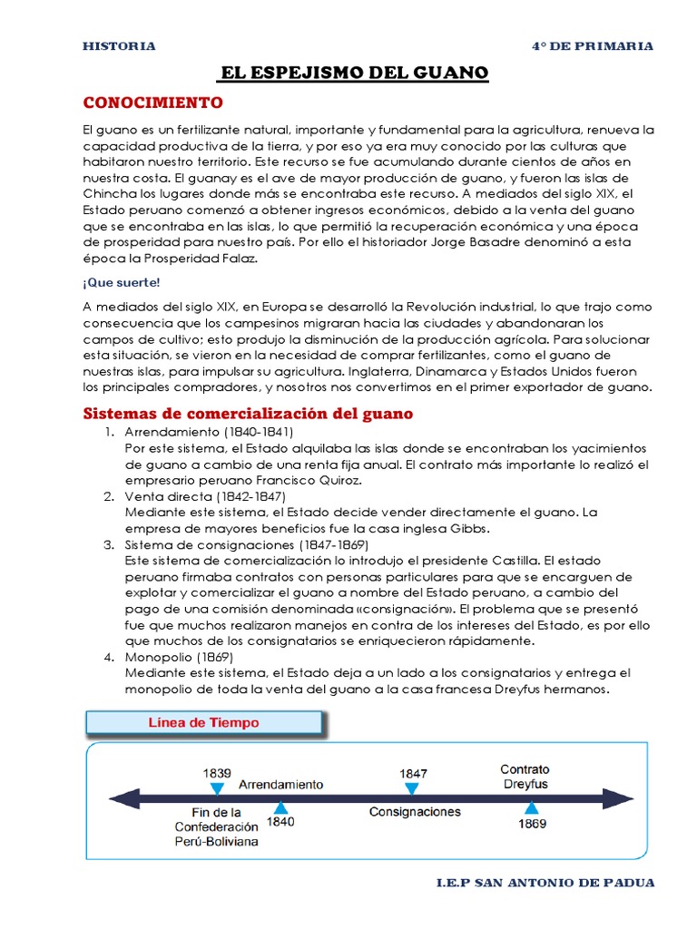 HISTORIA (El Espejismos Del Guano) | PDF | Agricultura | Perú