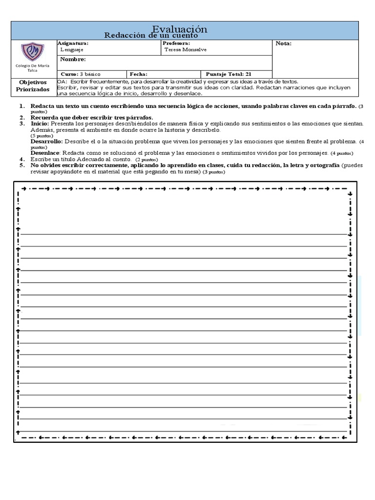 Redaccion de Un Cuento 3 | PDF | Crecimiento personal y profesional ...