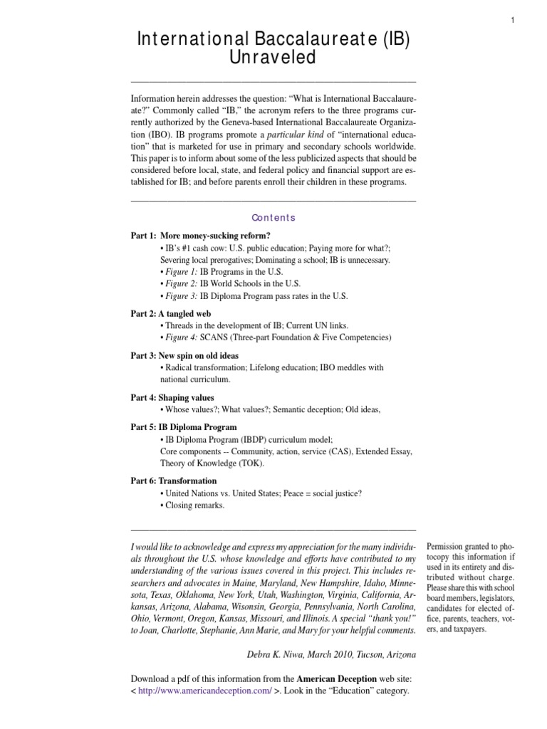 International Baccalaureate Ib Unraveled-Debra Niwa-2010-21pgs-Edu ... International Baccalaureate Ib Unraveled-Debra Niwa-2010-21pgs-Edu ...