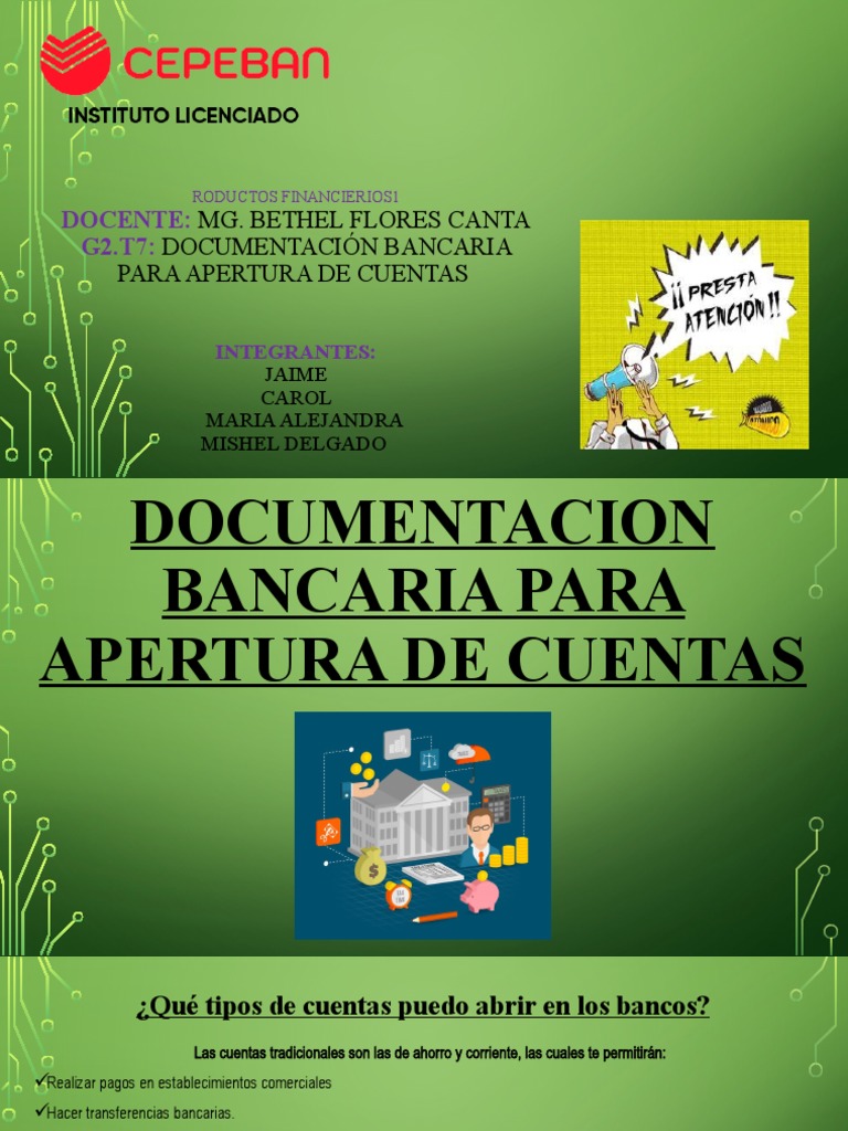 G2.T6 - Documentacion Bancaria para El Manejo de Cuentas | PDF G2.T6 - Documentacion Bancaria para El Manejo de Cuentas | PDF