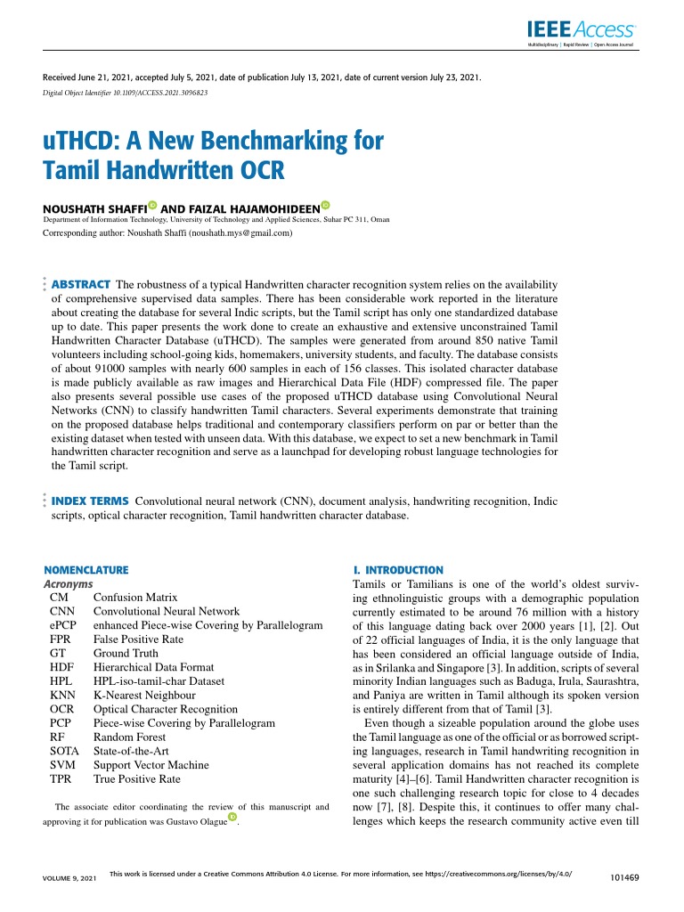 Tamil Handwriting OCR Benchmark | PDF | Language Arts & Discipline
