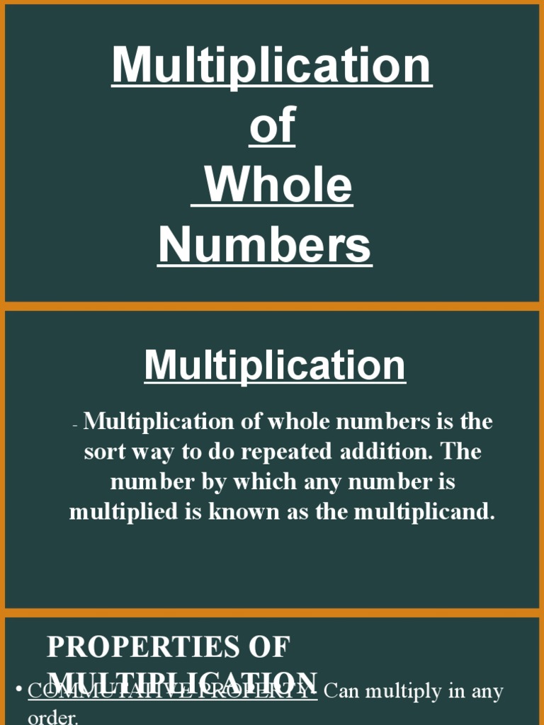 Multiplication of Whole Numbers | PDF | Multiplication | Elementary ...