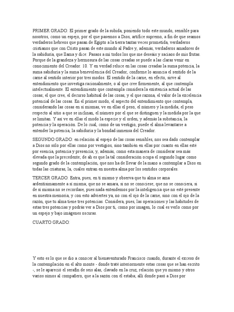 Grados de Contemplacion Segun San Buenaventura | PDF