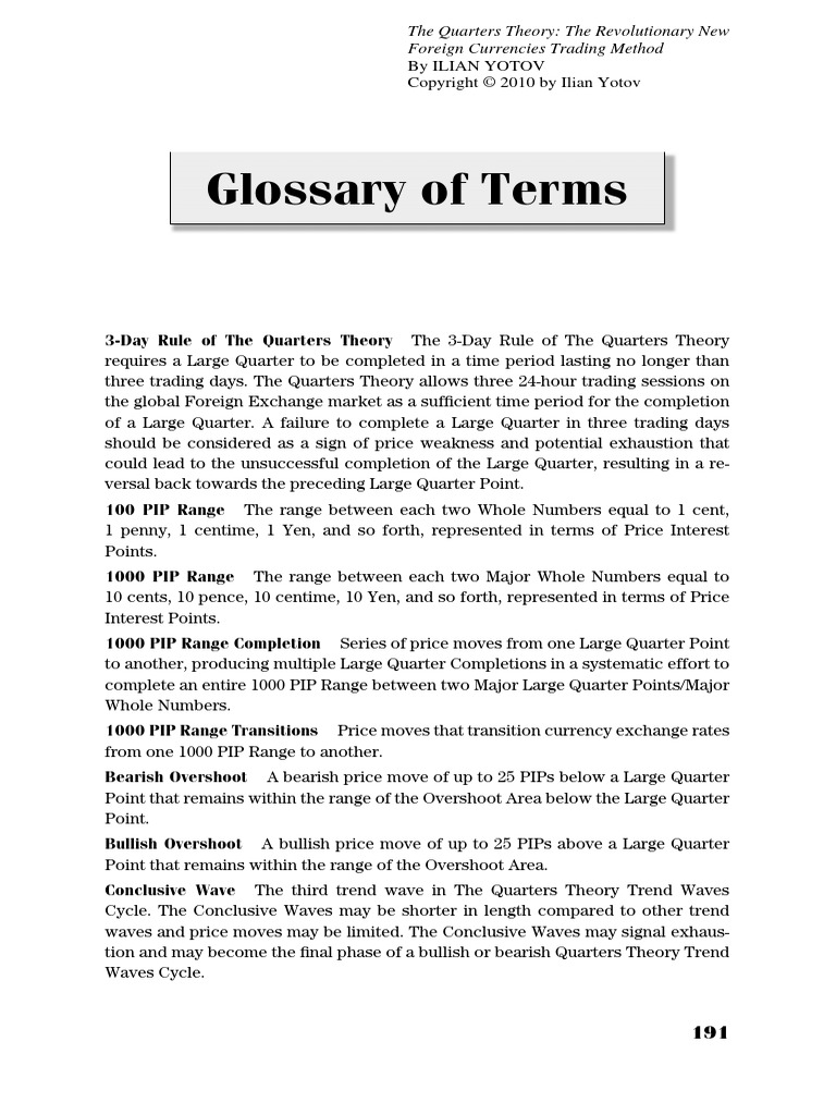 The Quarters Theory - 2012 - Yotov - Glossary of Terms | PDF