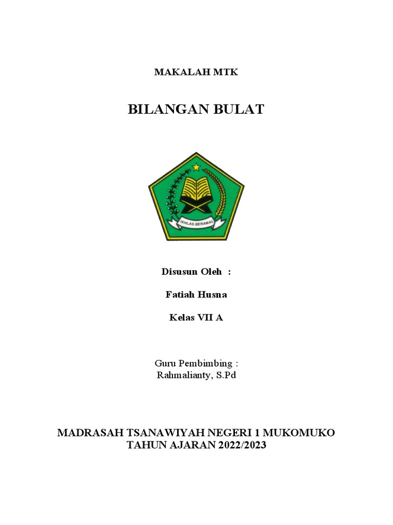 Makalah MTS - Bilangan Bulat | PDF
