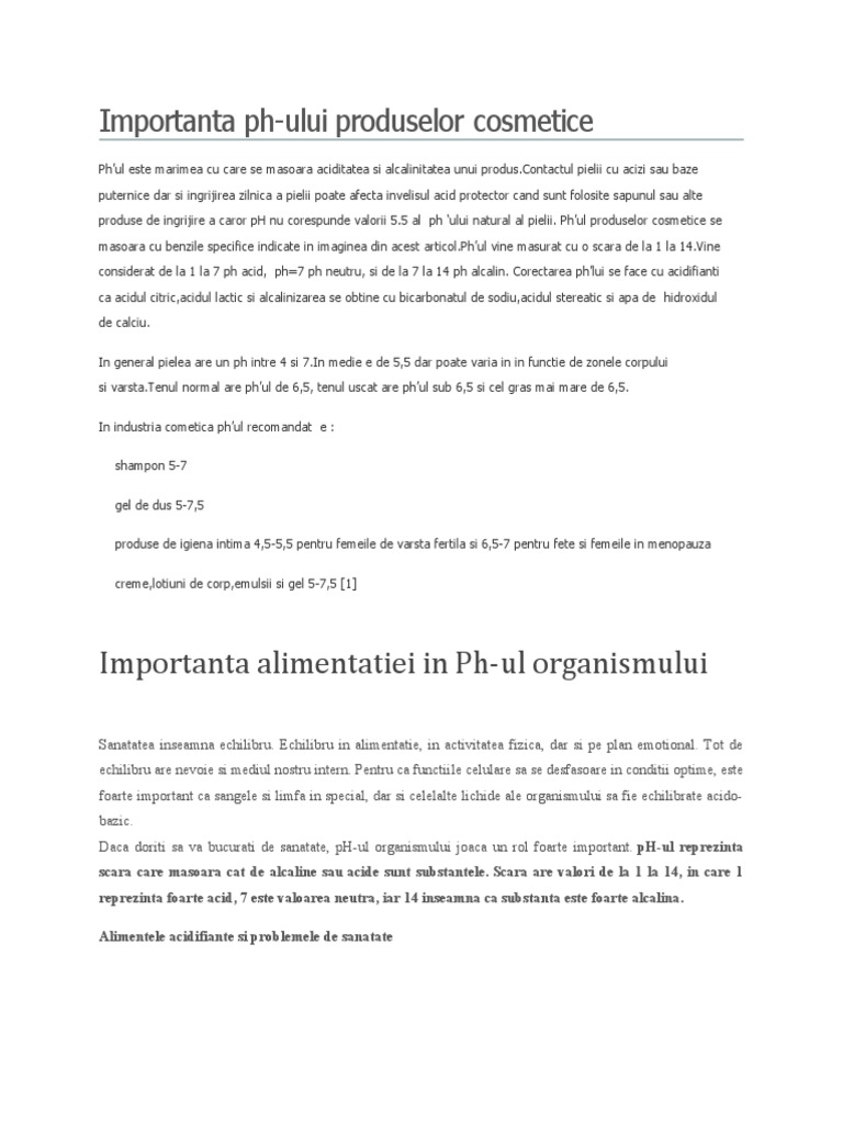 Importanta PH Ului | PDF