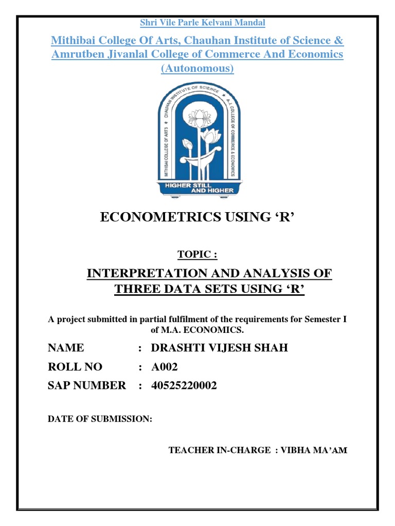 Econometrics Using R Pdf Coefficient Of Determination Errors And