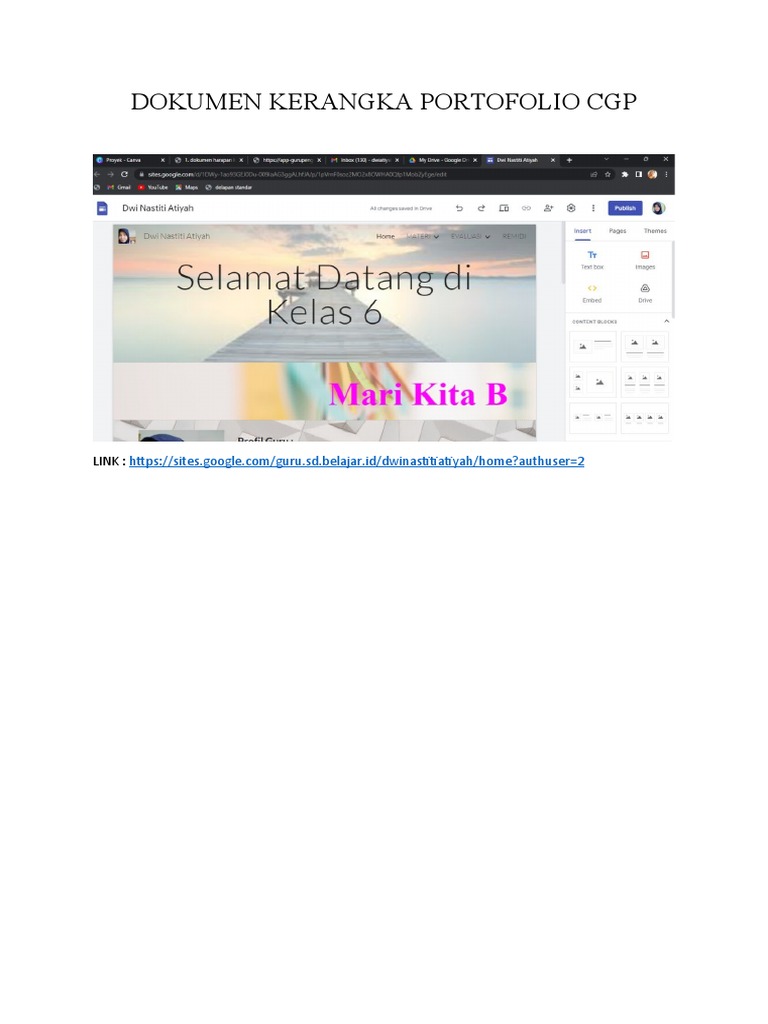 Dokumen Kerangka Portofolio CGP | PDF