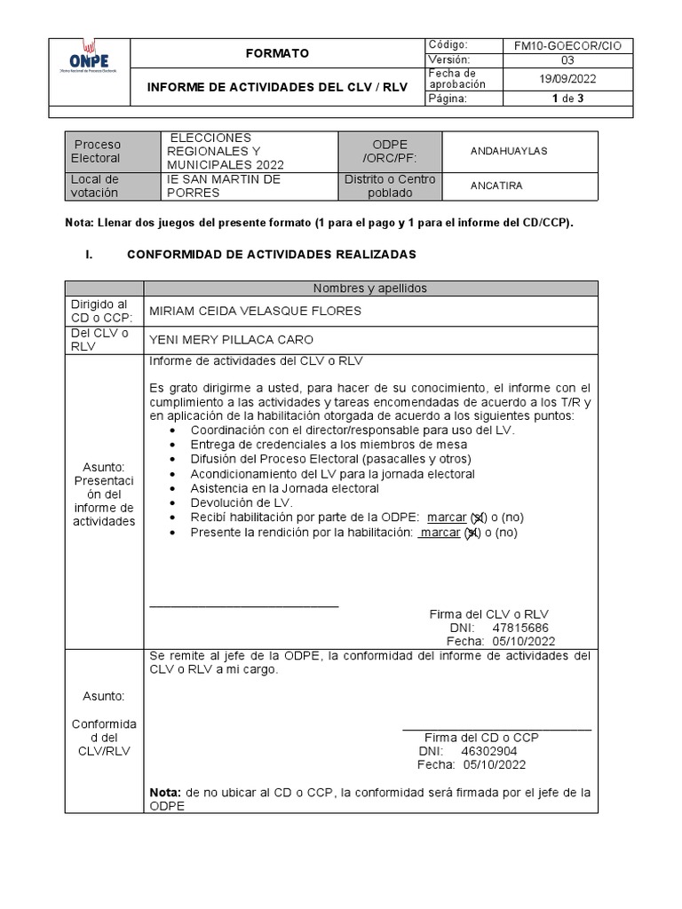 Informe CLV | PDF | Gobierno | Eventos políticos