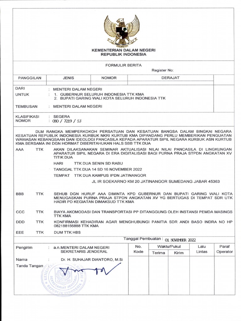 Radiogram Seminar Angkatan XV STPDN | PDF