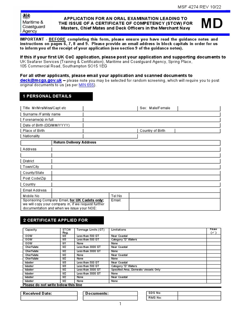 Deck Merchant MSF 4274 Rev 1022 | PDF