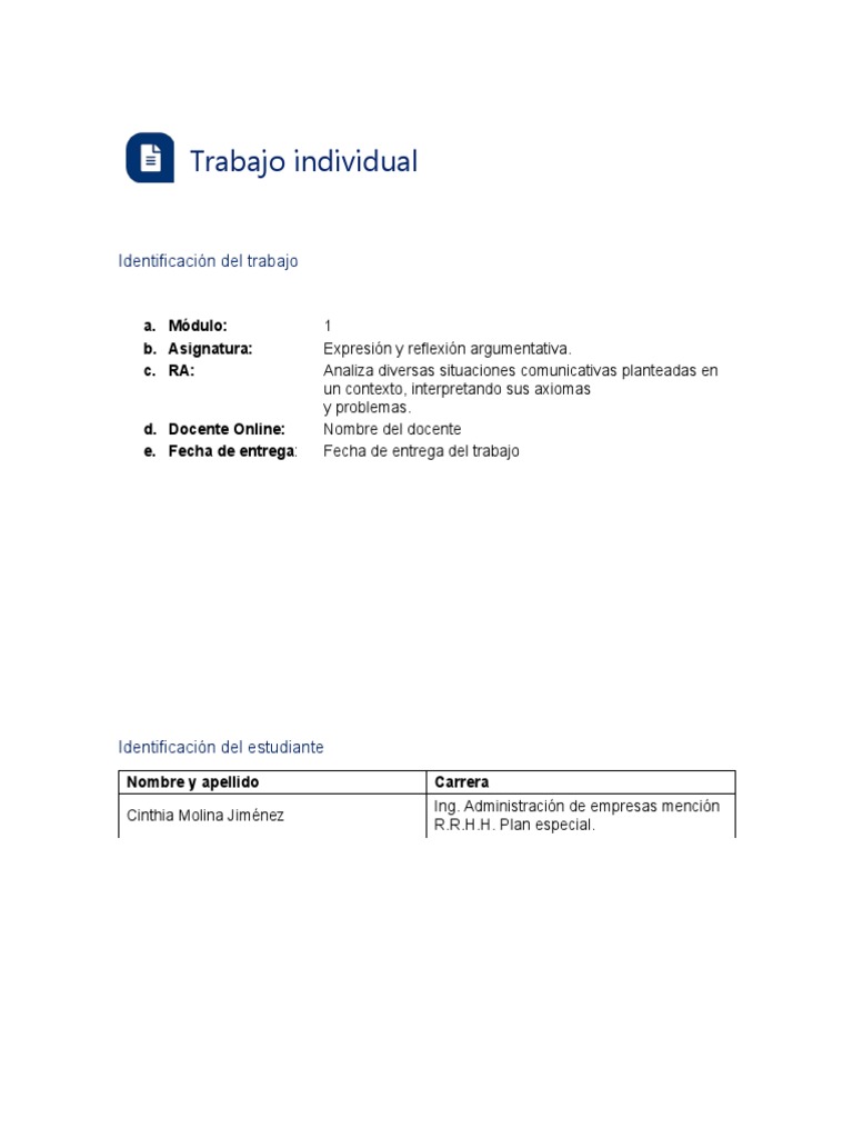 Im1 Expresion y Reflexion Argumentativa | PDF
